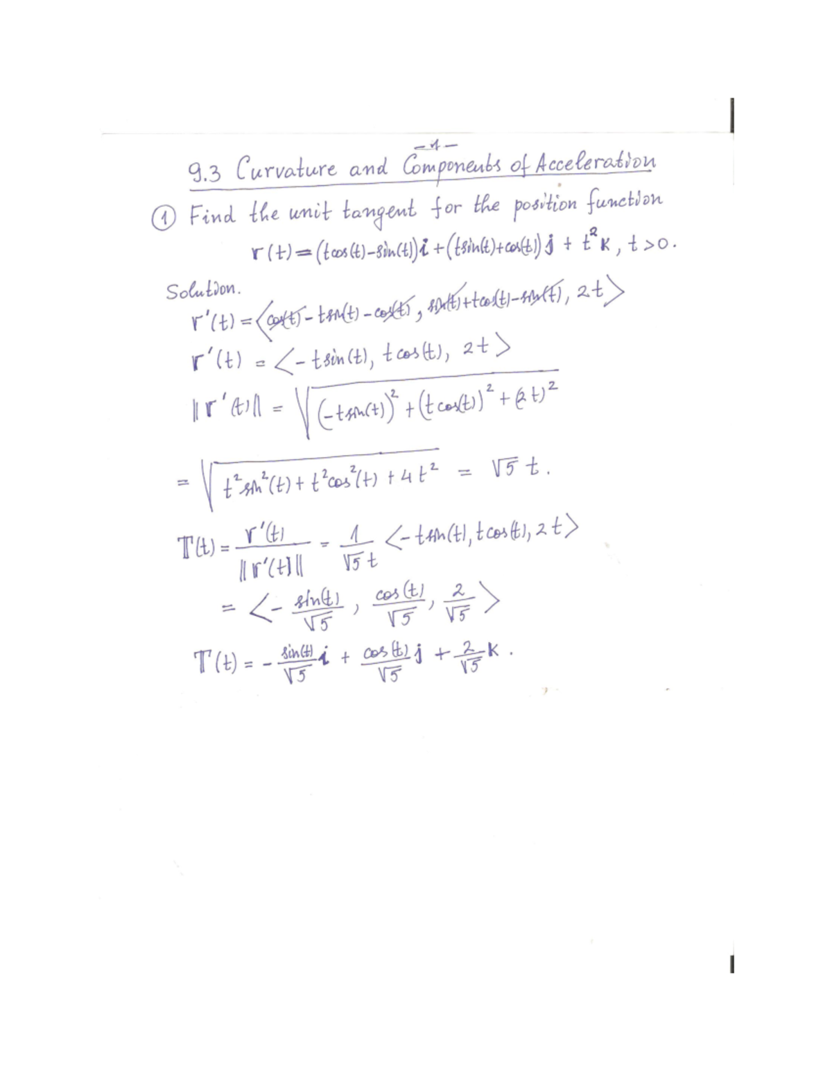 9 - 9.3 curvature and acceleration problems - ENGR 233 - Studocu