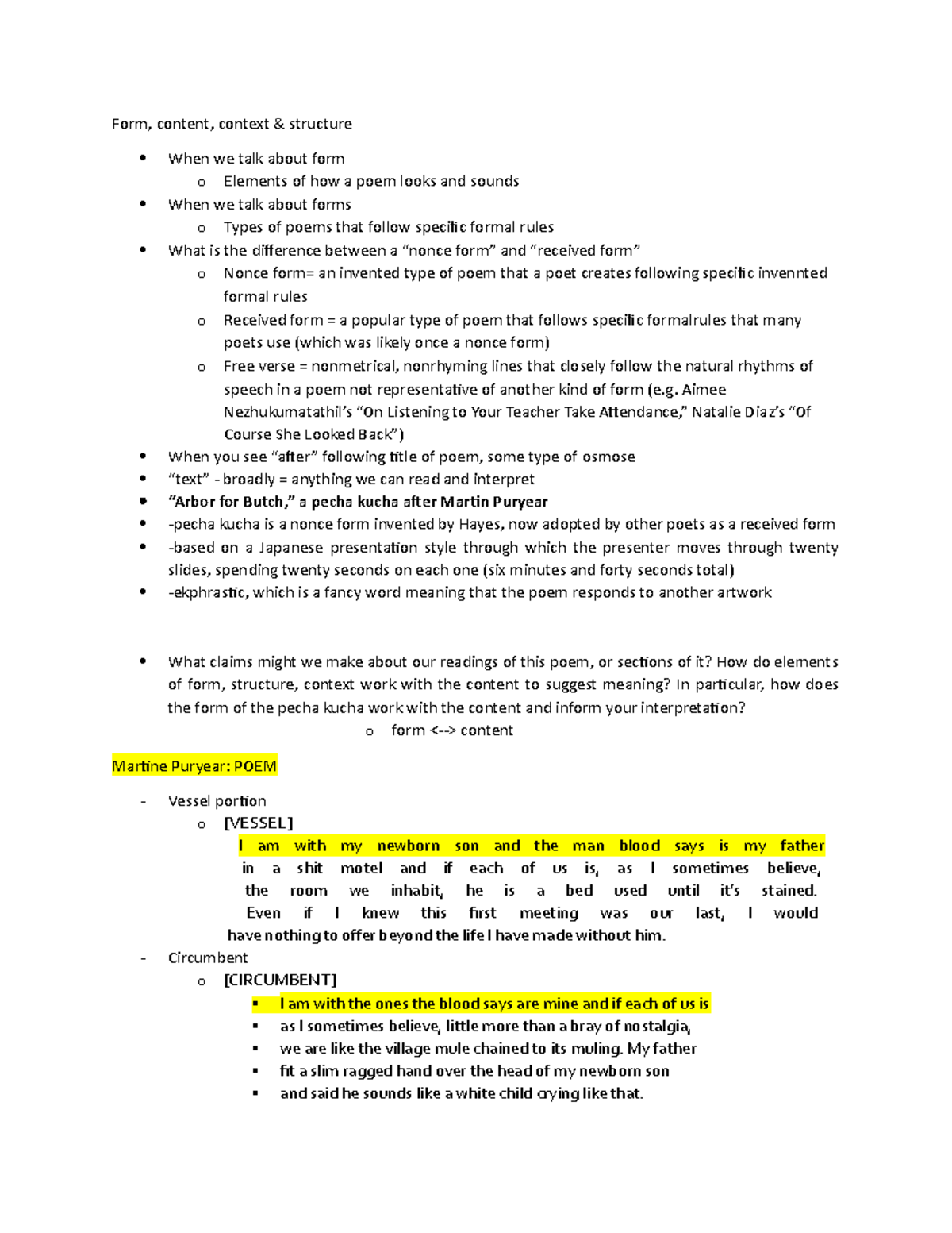 Poetry. 121 form, content, context and structure - Form, content ...