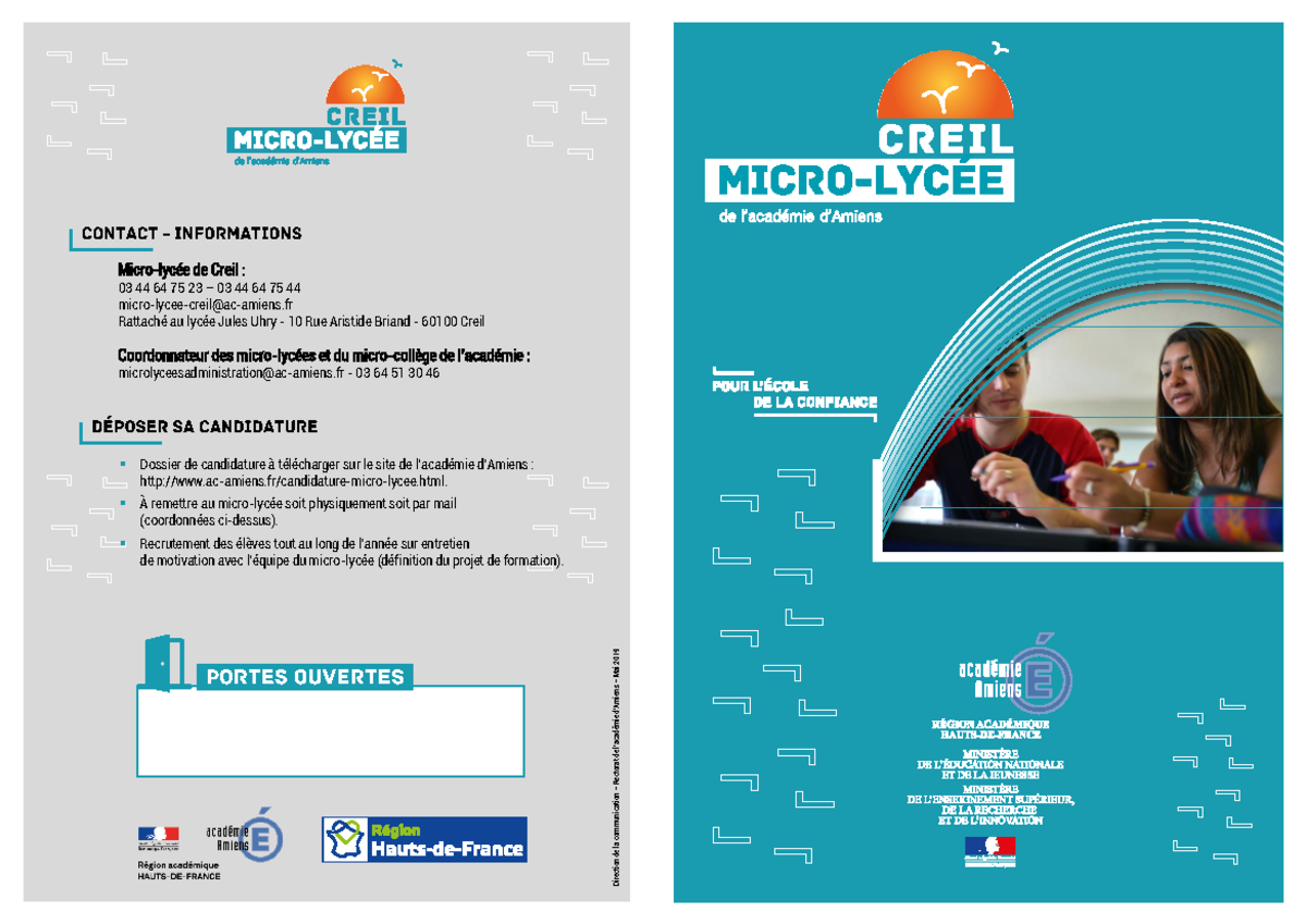 Plaquette de pr sentation du micro lyc e de creil 14939 - Micro-lycée de Creil : 03 44 64 75 23 ...