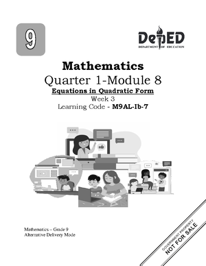 Math 9 Q1 Mod5 - Math - Mathematics – Grade Alternative Delivery Mode ...