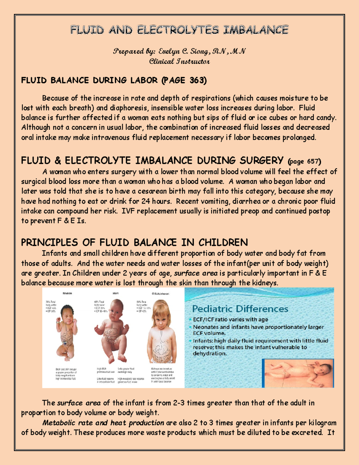 Lesson 9- Fluid AND Electrolytes Imbalance March 2022 - bs nursing ...