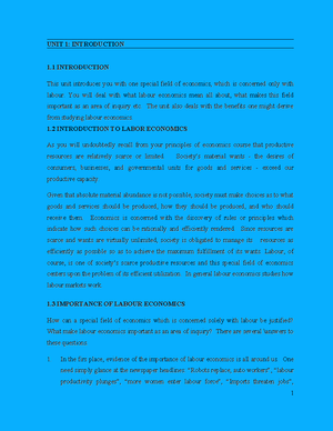 Unit 3 - Labor Economics - UNIT 3: LABOUR DEMANDUNIT 3: LABOUR DEMAND 3 ...