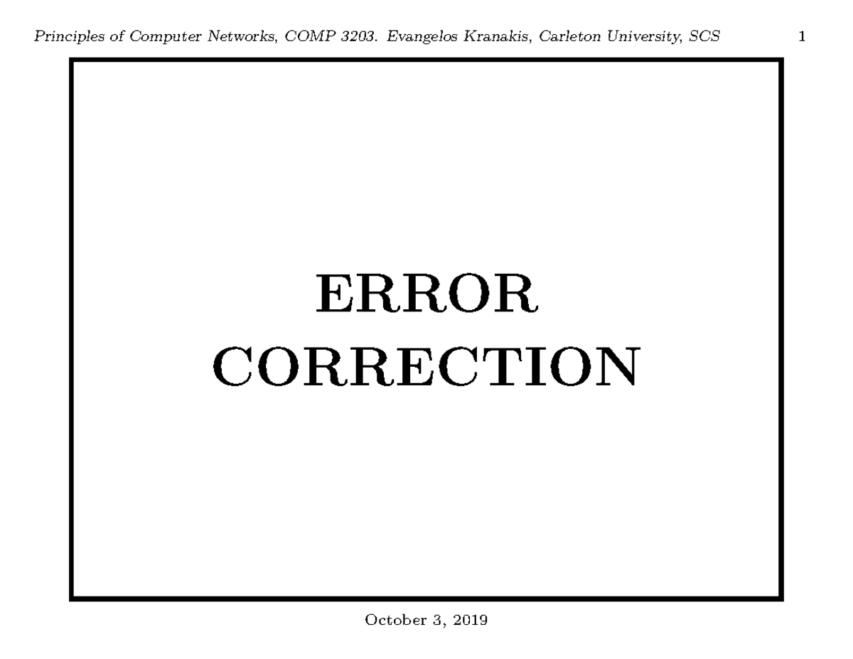 CN-cn02bb-correction - ERROR CORRECTION Outline Error Correction vs ...