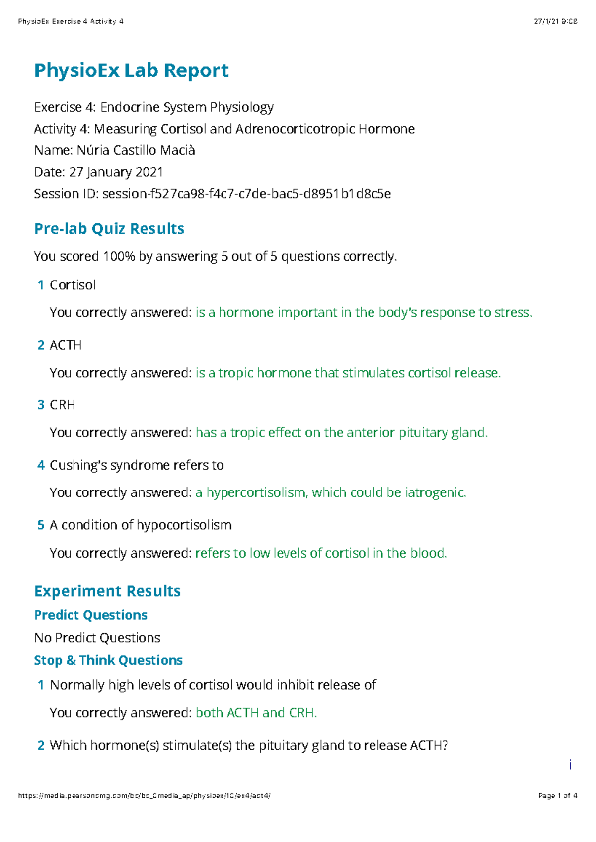 Physio Ex Exercise 4 Activity 4 - PhysioEx Lab Report Exercise 4 ...