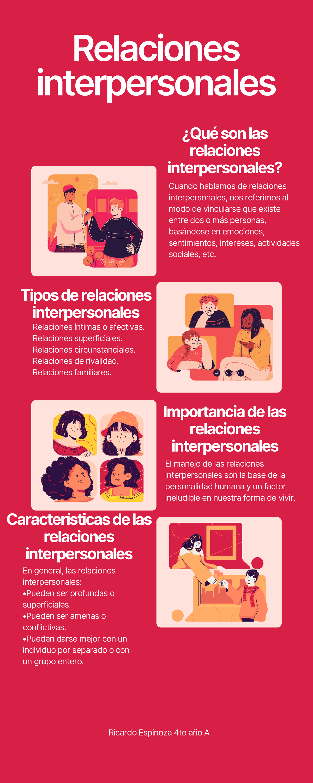 Infografía Relaciones Sociales Illustrated Red - Relaciones ...