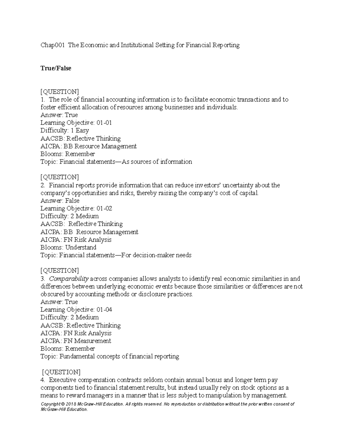 Sample-Test Bank Financial Reporting and Analysis 7th 7E - Chap001 The ...