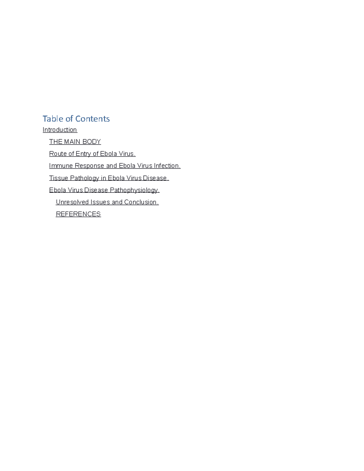 9136 Ebola Virus - Medical Virology - Table of Contents Introduction ...