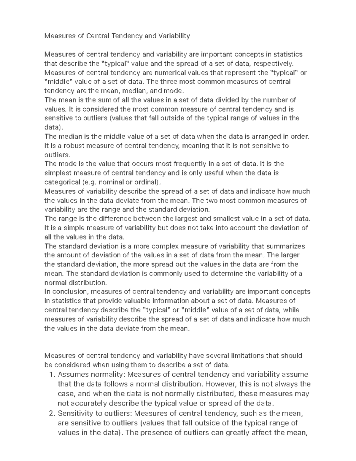Measures of Central Tendency and Variability - 1. 2. Measures of ...