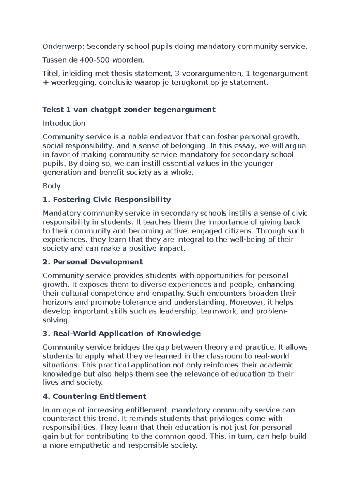 Engels Essay klas 6 - Onderwerp: Secondary school pupils doing ...