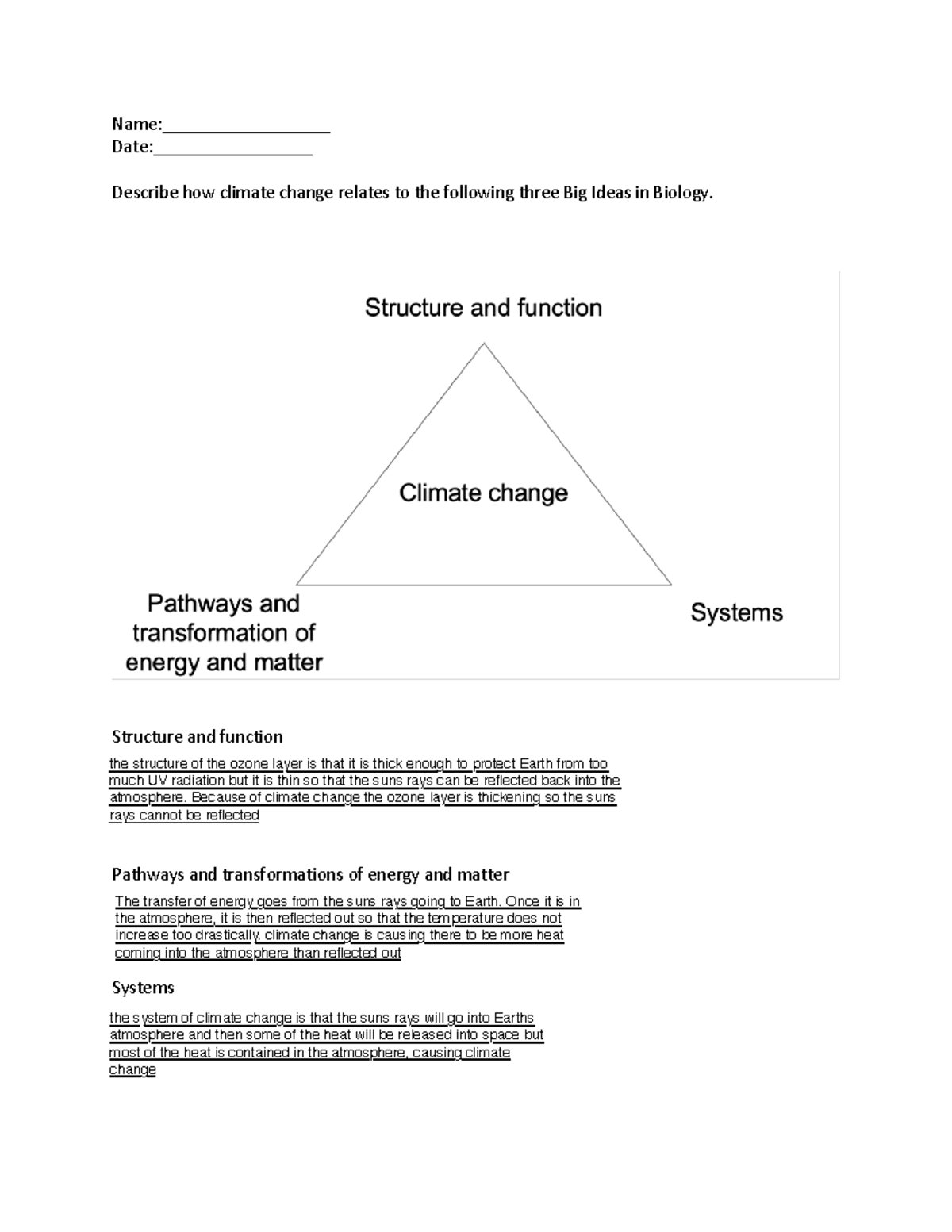 Climate change triangle GS homework - BIOL 112 - Name ...