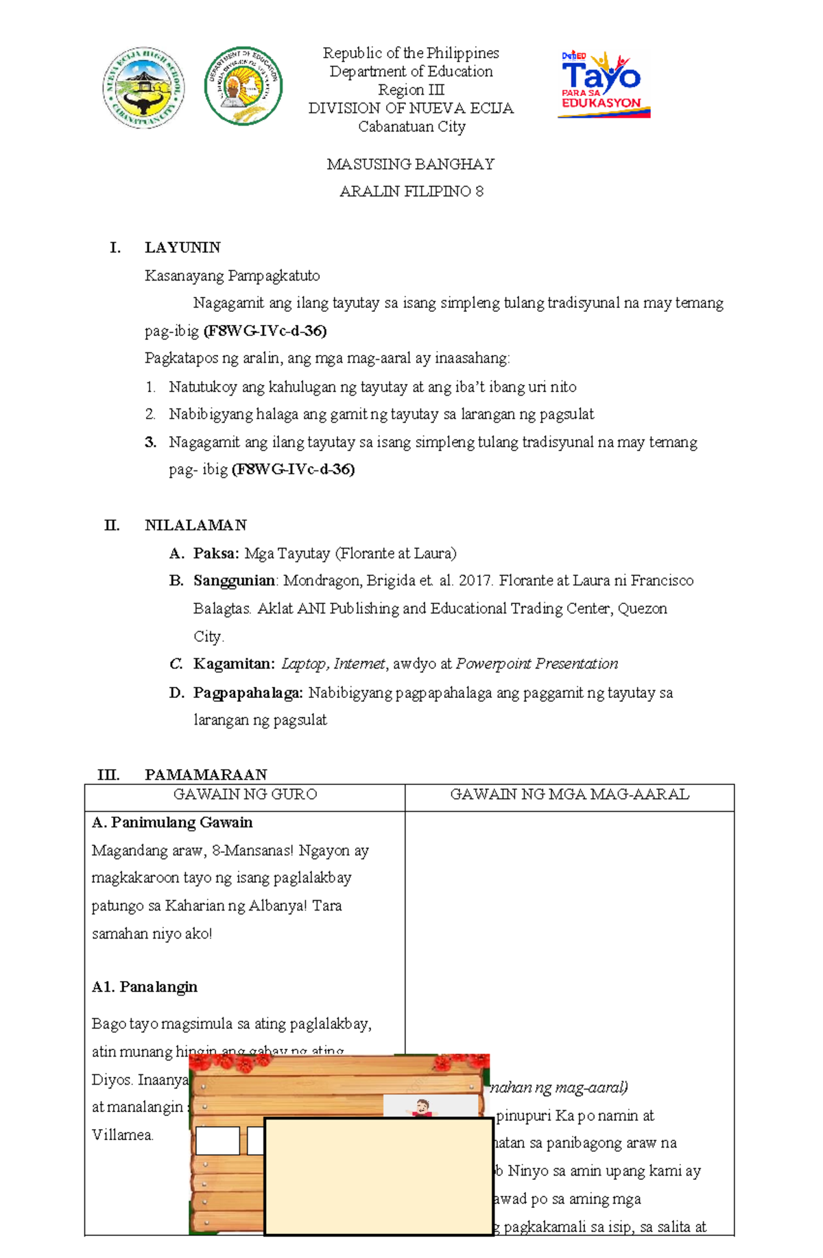 Final Demonstration Teaching Lesson Plan - Republic of the Philippines ...