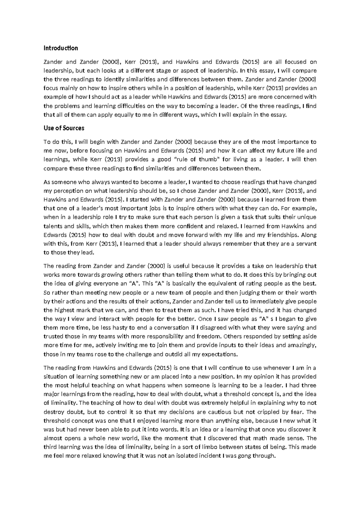 Zander and Zander 2000 - Introduction Zander and Zander (2000), Kerr ...