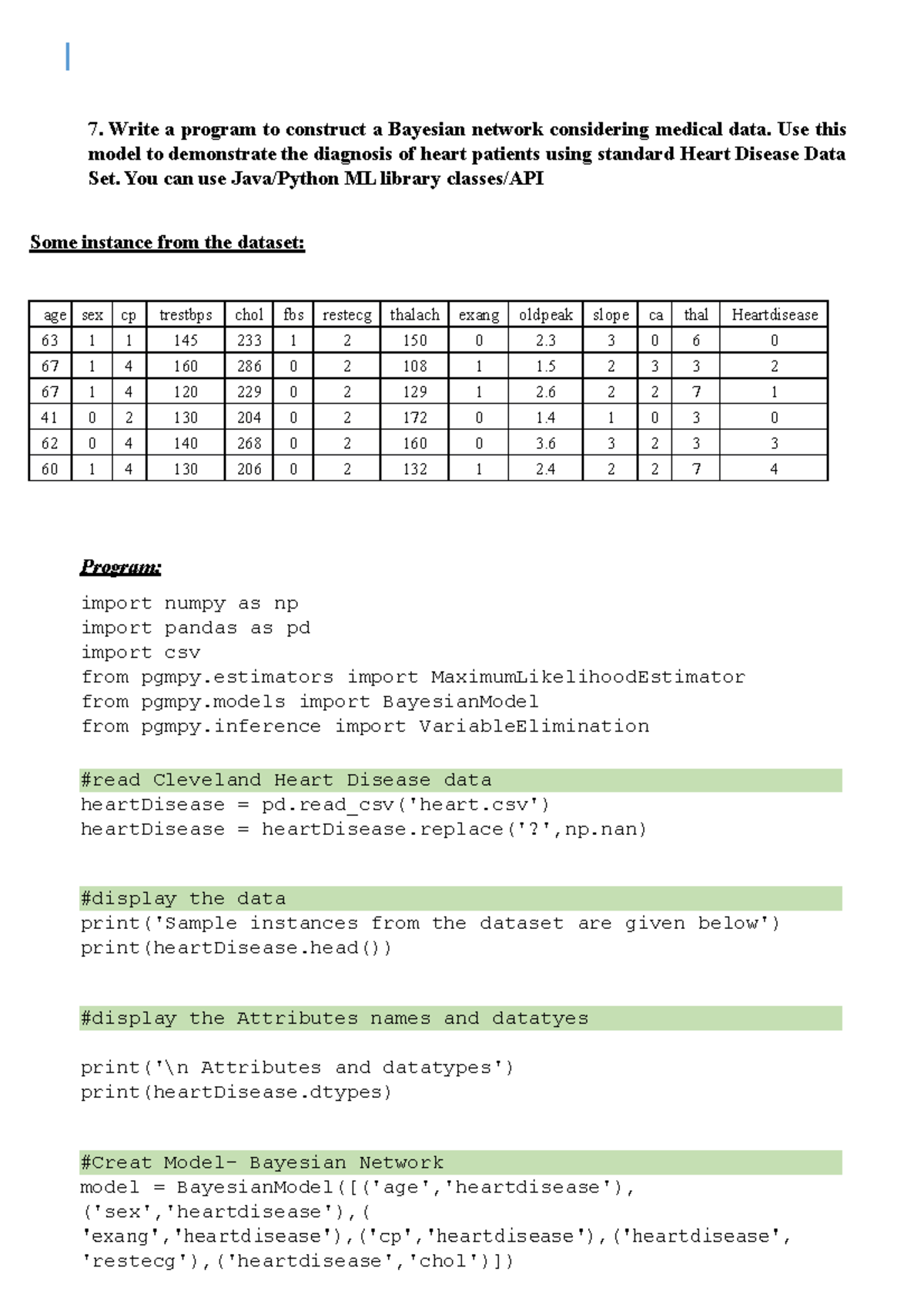 Mlt Lab 7 7 Write A Program To Construct A Bayesian Network Considering Medical Data Use