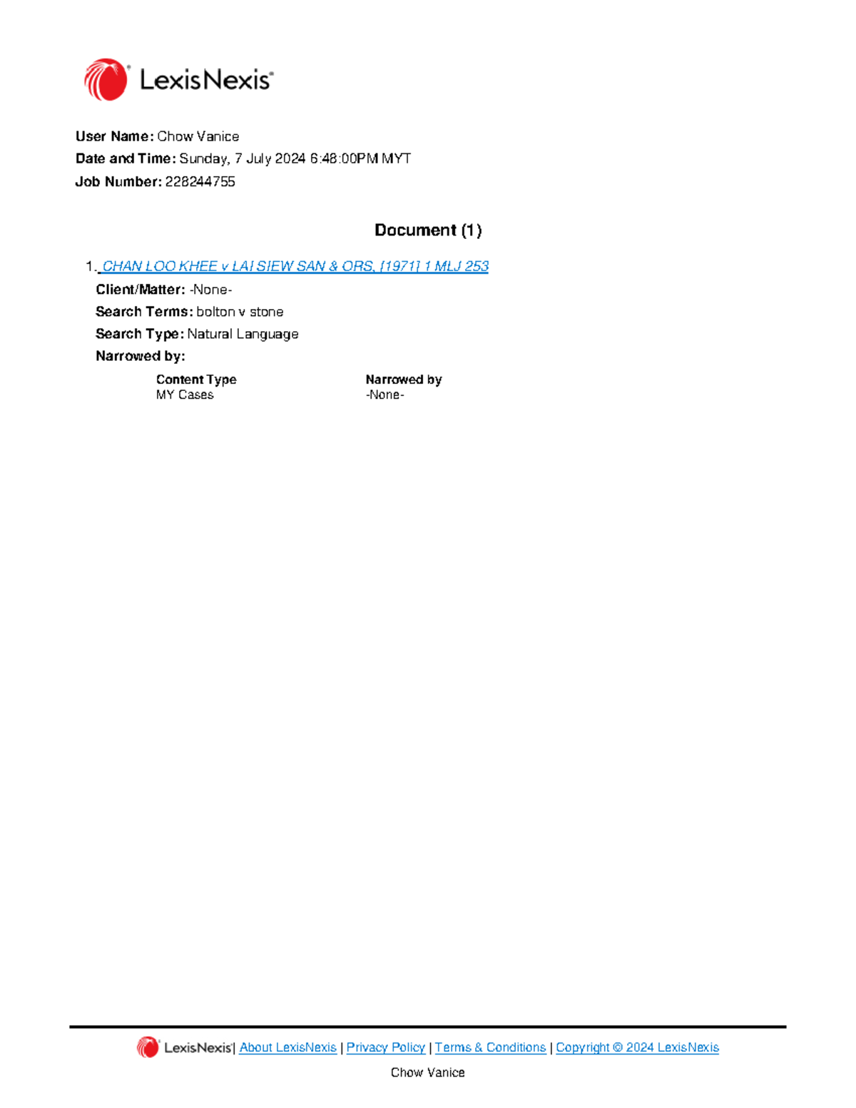 CHAN LOO KHEE v LAI SIEW SAN & ORS, [1971] 1 MLJ 253 - | About LexisNexis | Privacy Policy ...