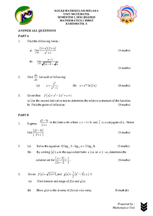 mathematics 2 - sm025 - Studocu