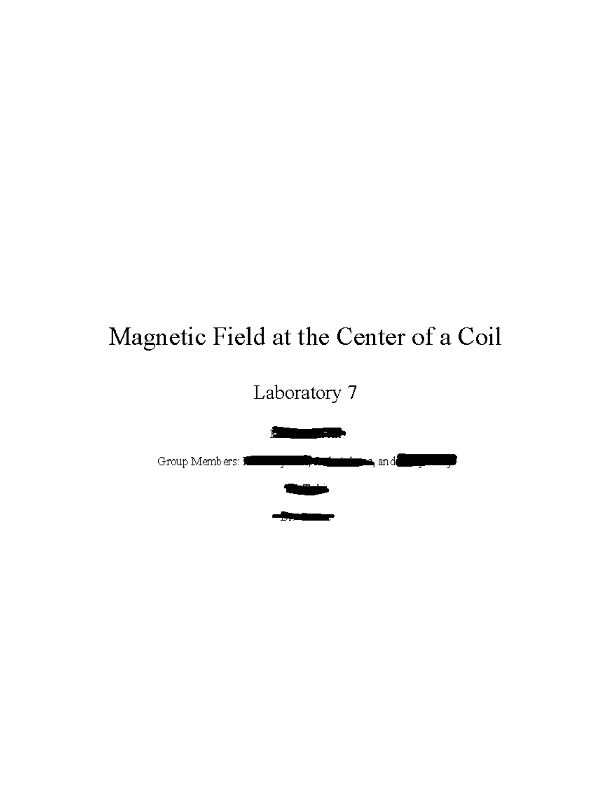 Magnetic Field at the Center of a Coil - Magnetic Field at the Center ...