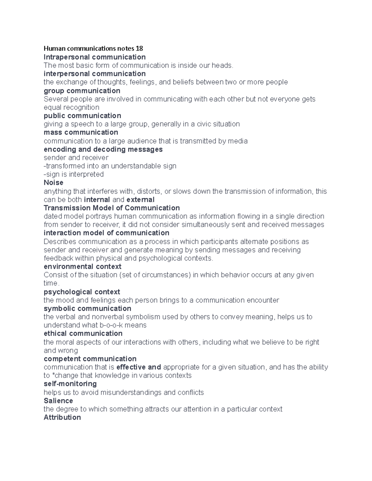 Human communications notes 18 - interpersonal communication the ...