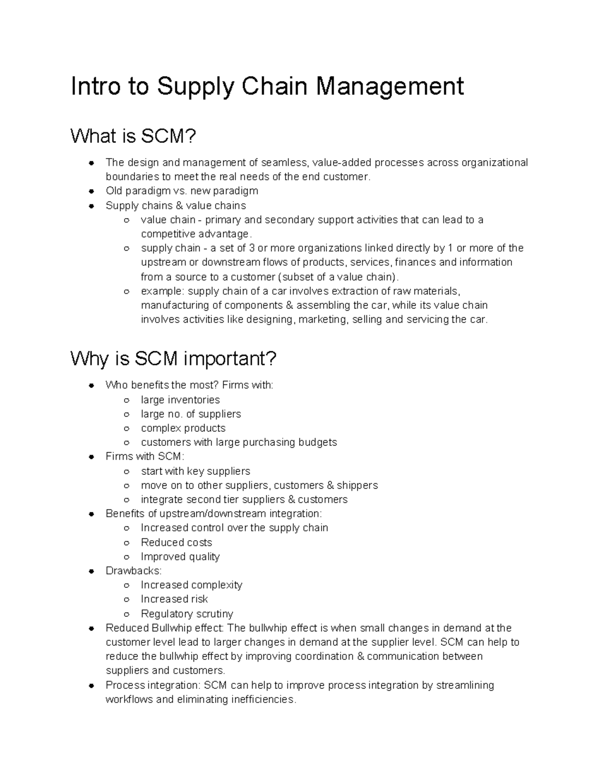 01 - intro to scm - Personally made - Intro to Supply Chain Management ...