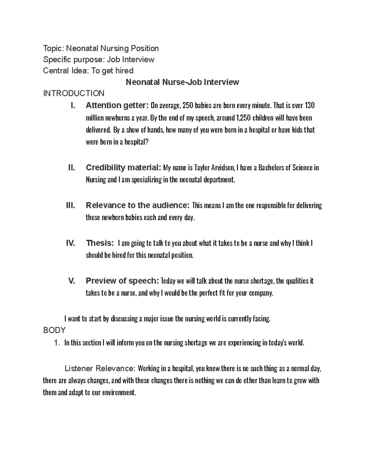 Nursing Assignments, notes, and study guides - Topic: Neonatal Nursing ...