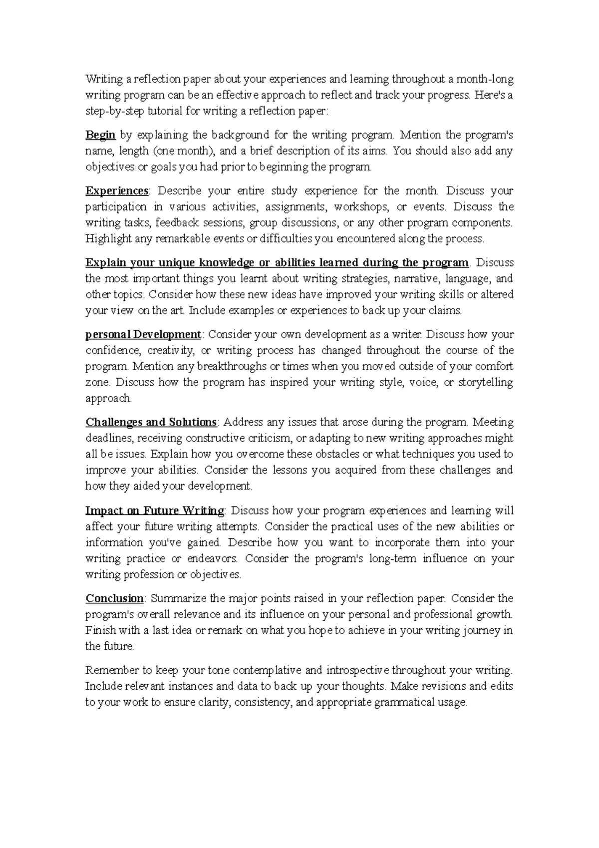 HOW TO Write A Reflection Paper-1 - Writing a reflection paper about ...