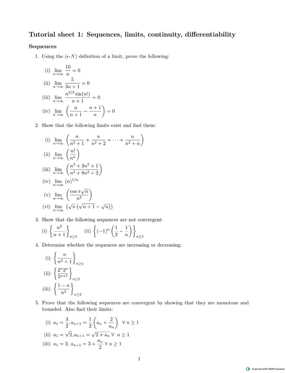 Calculus - Sequences, Limits, Continuity, Rolle's Theorem, MVT, Taylor Series, Riemann - Studocu