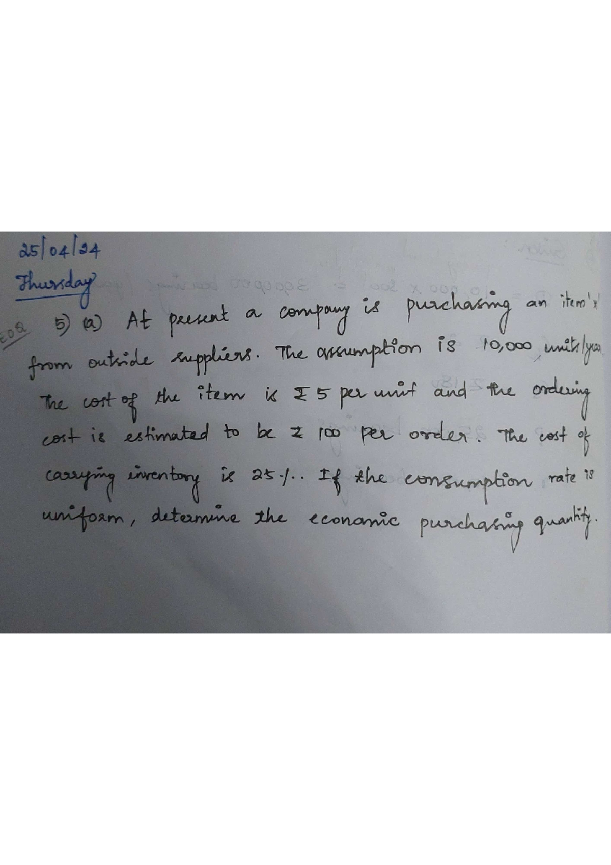 AOR unit 5 contd - MBA logistics - Studocu