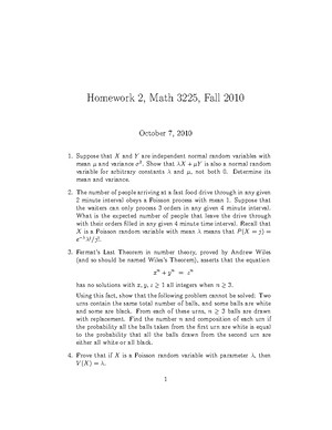 MATH 3225 2010-2011 Lecture Notes - Second moment method & Erdos ...