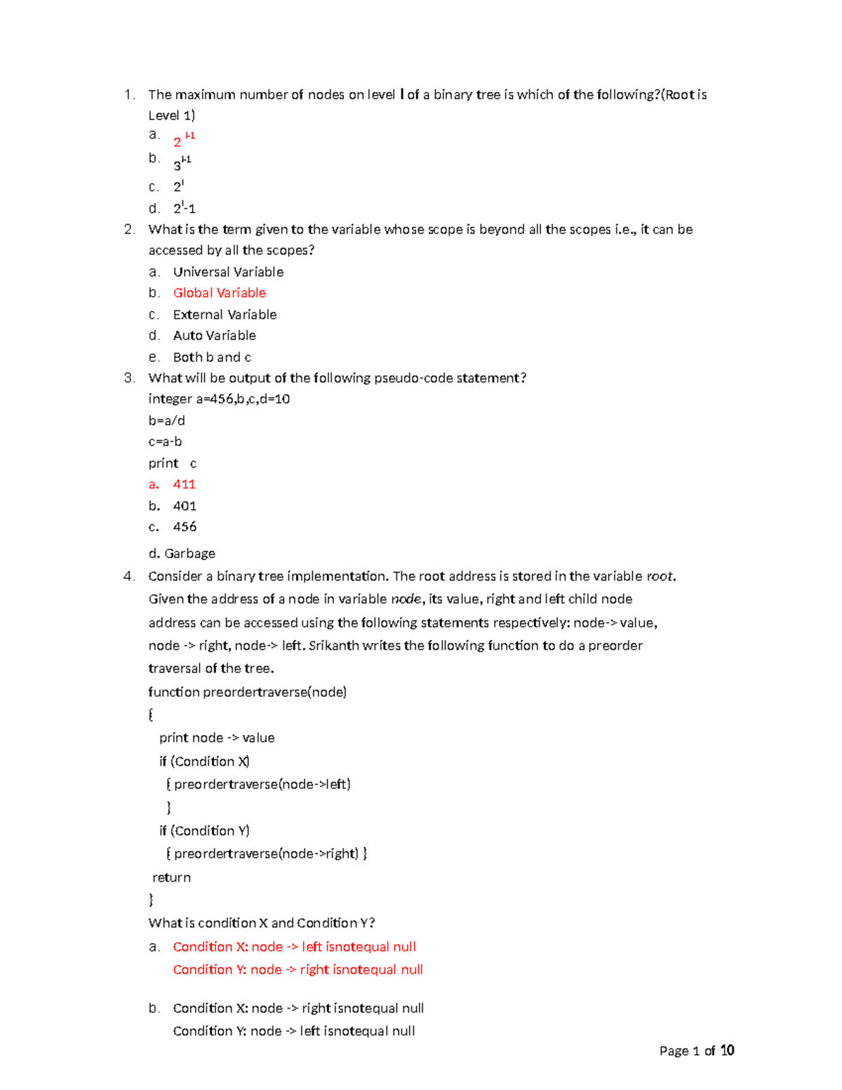 Computer Programming MCQs - Cognitive Aptitude Test I - KIIT University ...