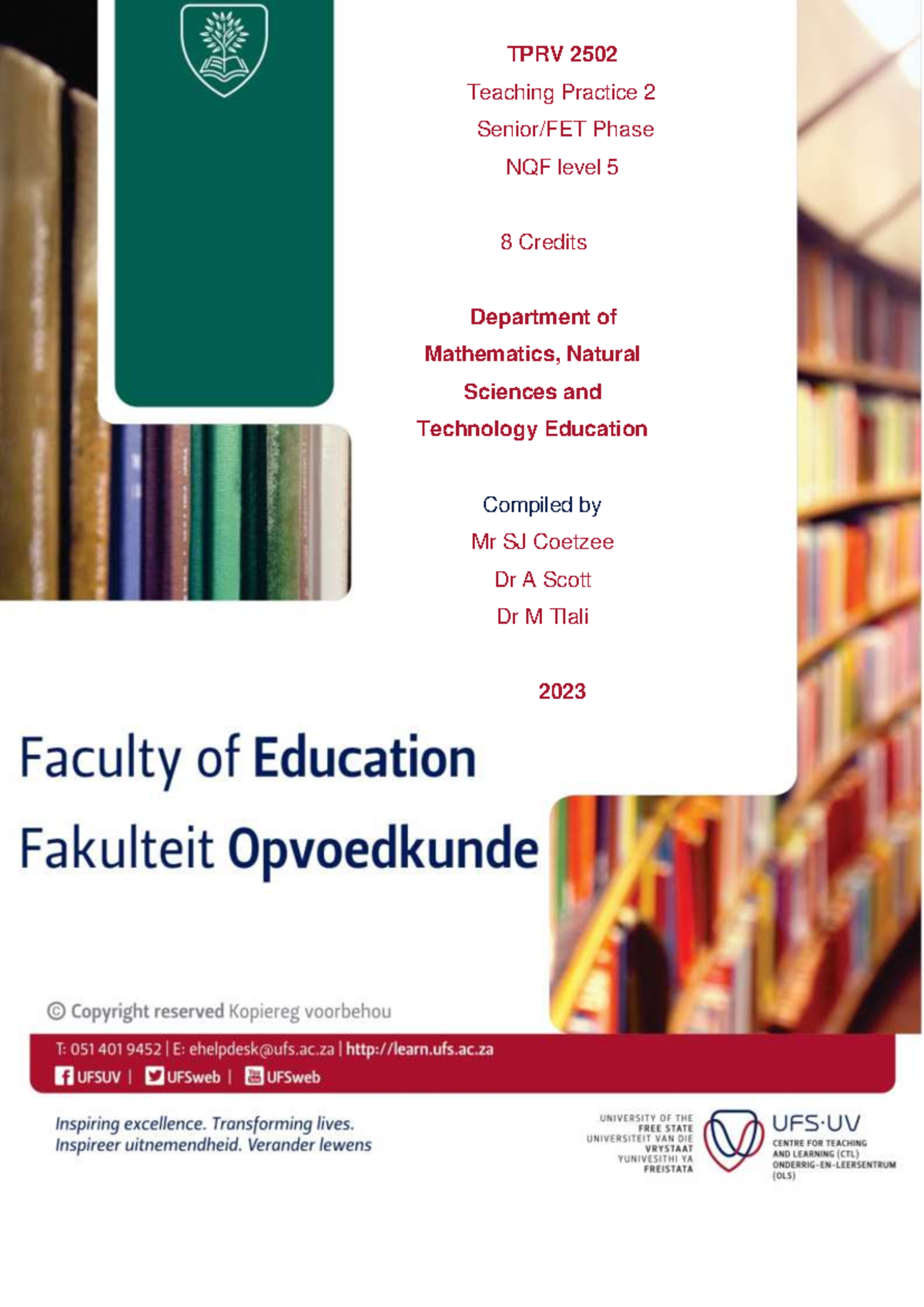 TPRV 2502 Study Guide 2023 - TPRV 2502 Teaching Practice 2 Senior/FET ...