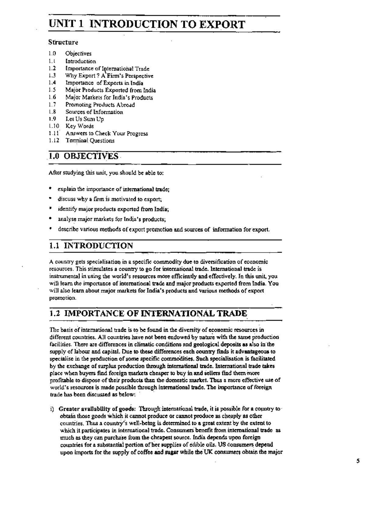 Export Procedure and Documentation. Unit 1:Fundamental of Export ...