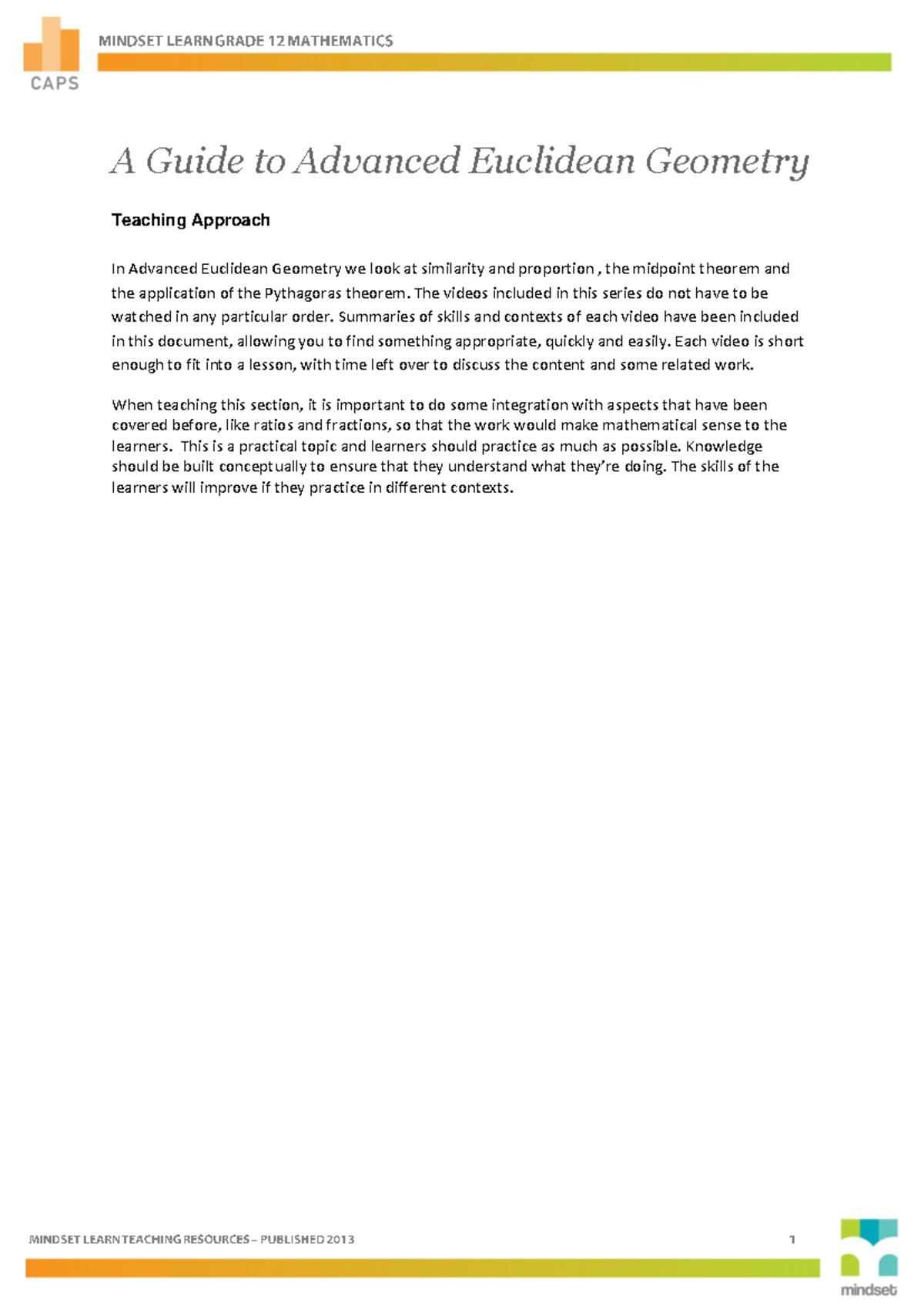 Maths 12-3 A Guide to Advanced Euclidean Geometry - A Guide to Advanced ...