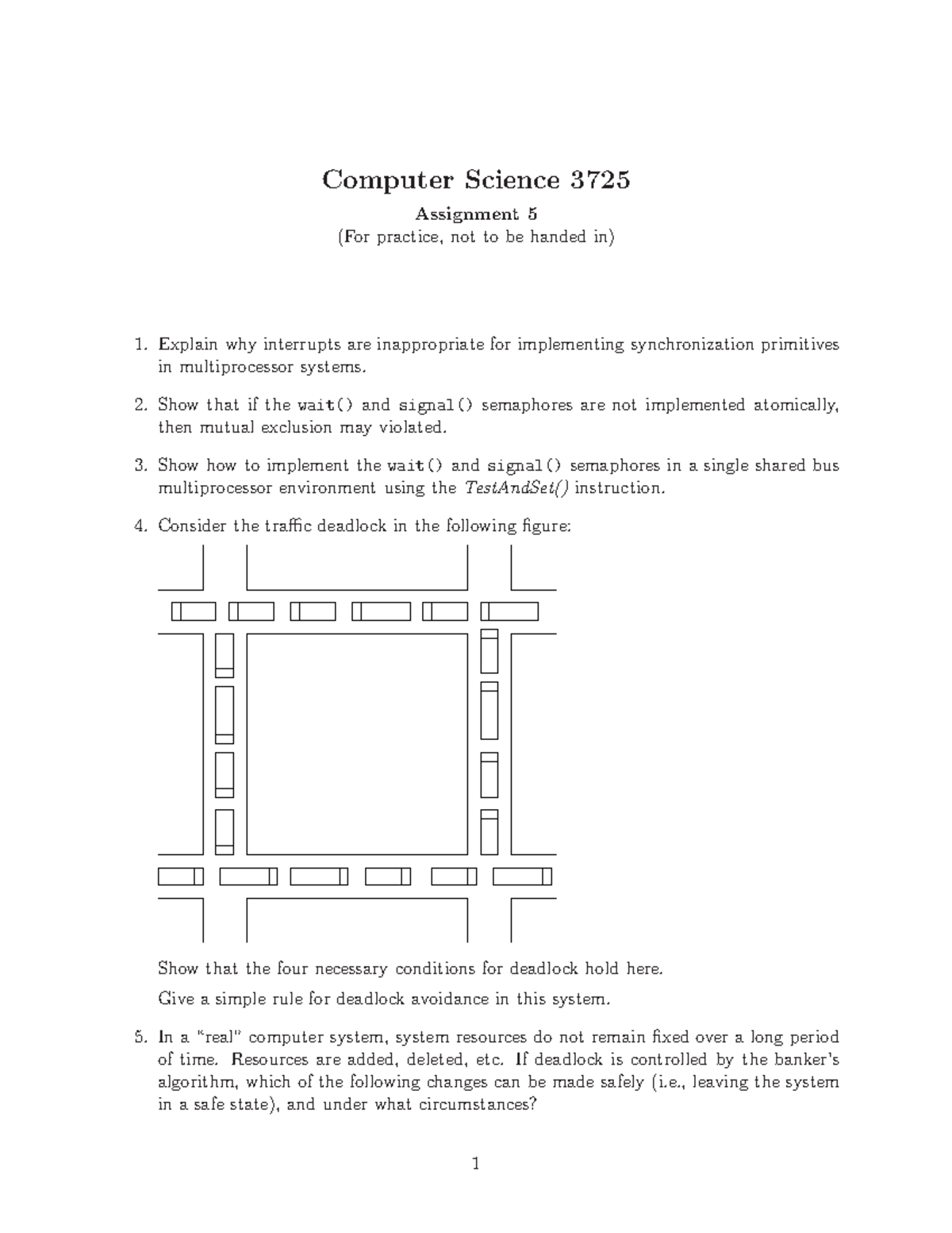 Seminar assignments - Assignment 5 solutions - Computer Science 3725 ...