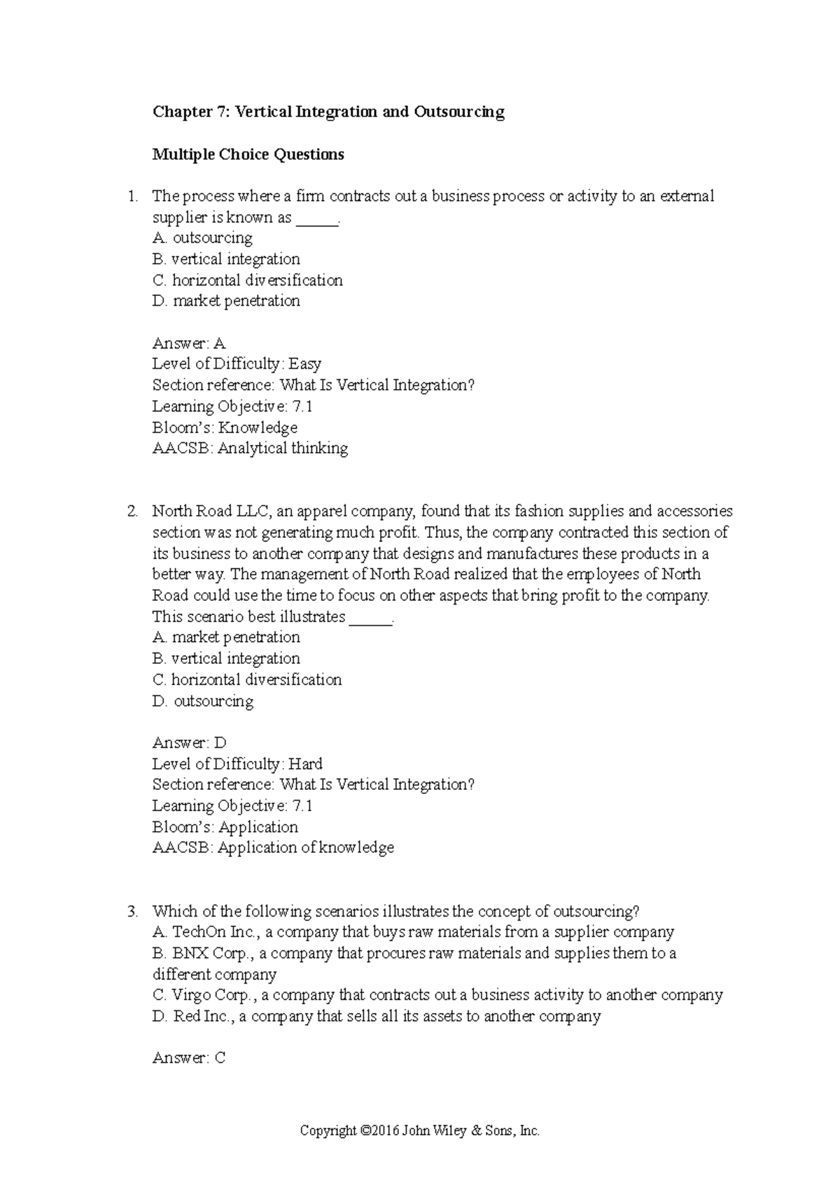 Ch07-Strategic-Management - Chapter 7: Vertical Integration and ...
