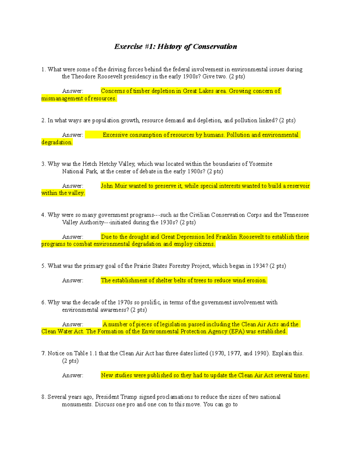 Homework 1 (History of Conservation) - Exercise #1: History of ...