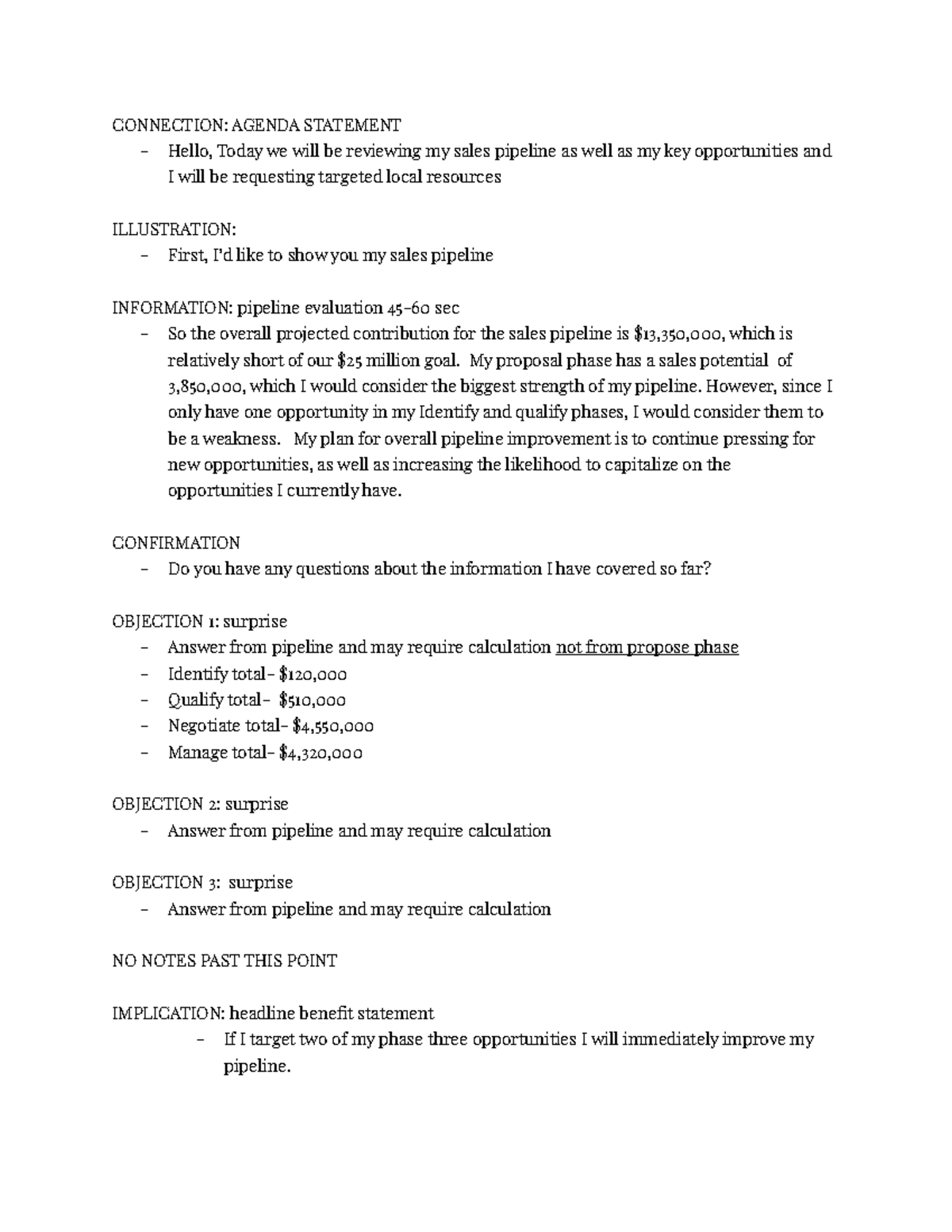 Hajoca Script - CONNECTION: AGENDA STATEMENT Hello, Today we will be ...