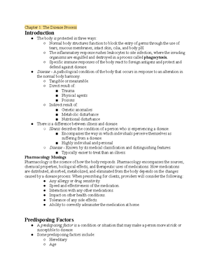 Disease Processes of Man Chapter 2 Notes - Chapter 2: Integrative ...