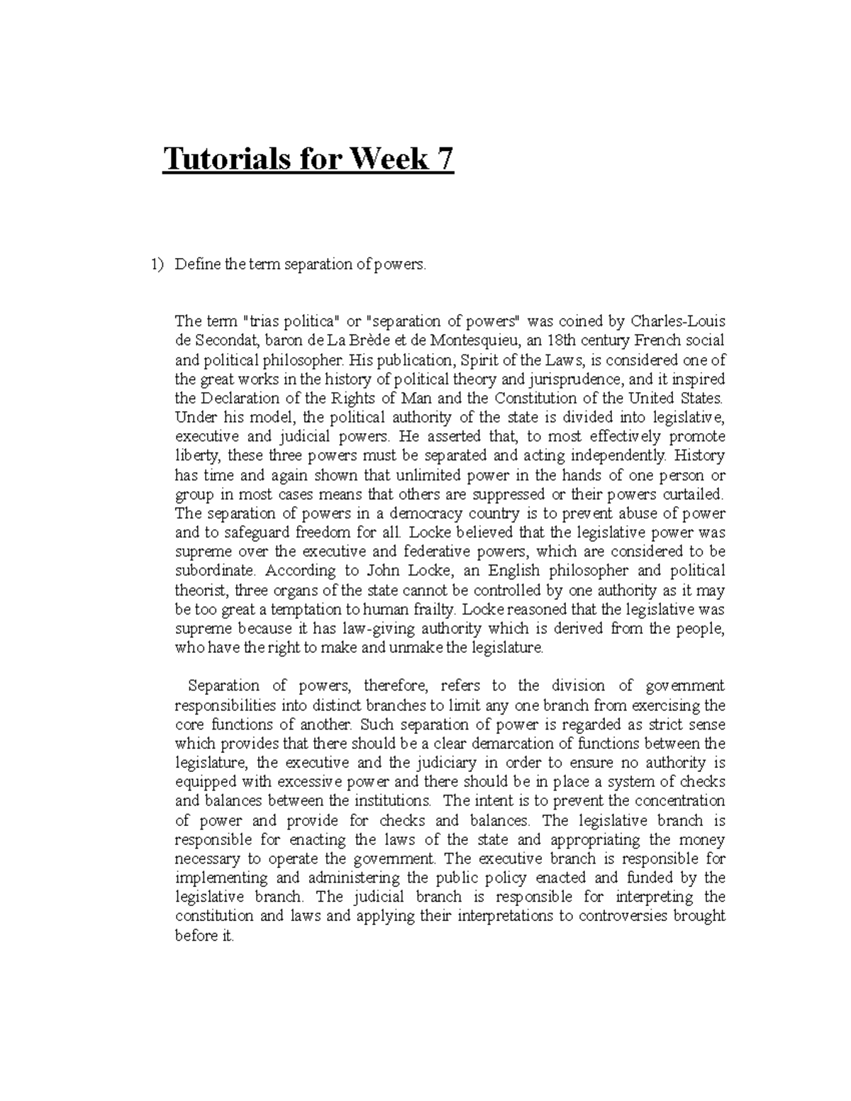 Consti Tutorial For Week 7 Tutorials For Week 7 Define The Term