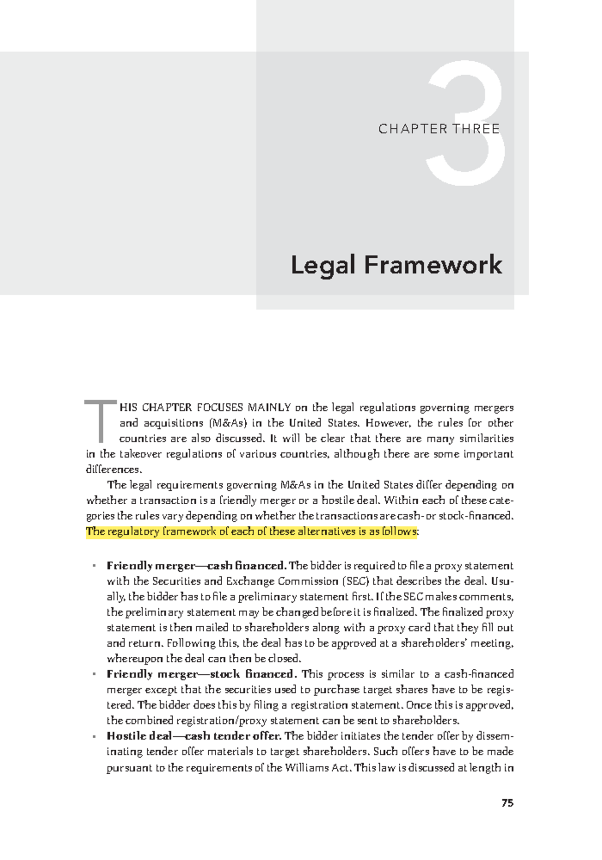 M&A - chương 3 - fdss - 3 C H A P T E R T H R E E Legal Framework T HIS CHAPTER FOCUSES MAINLY ...