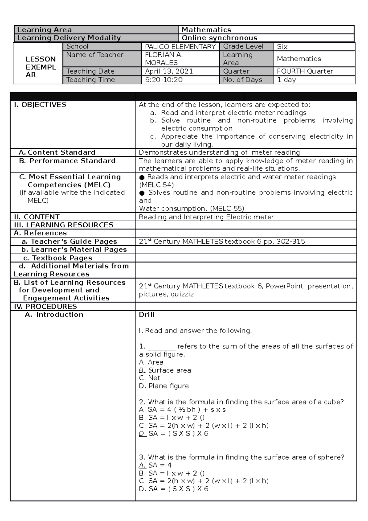 LESSON EXAMPLAR FOR MY UPCOMING LOCAL DEMONSTRATION IN MY PRACTUCE ...