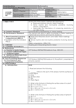 BEEd 27 Worksheet 1 - Give math our proficiency - Republic of the ...