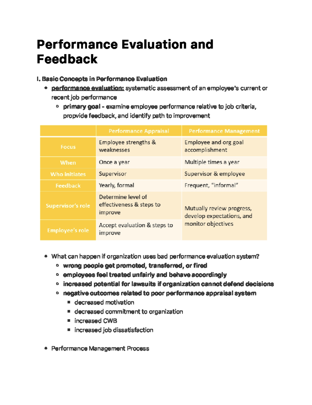 Performance Evaluation and Feedback - Pe r fo r m a n c e E va l u a t ...