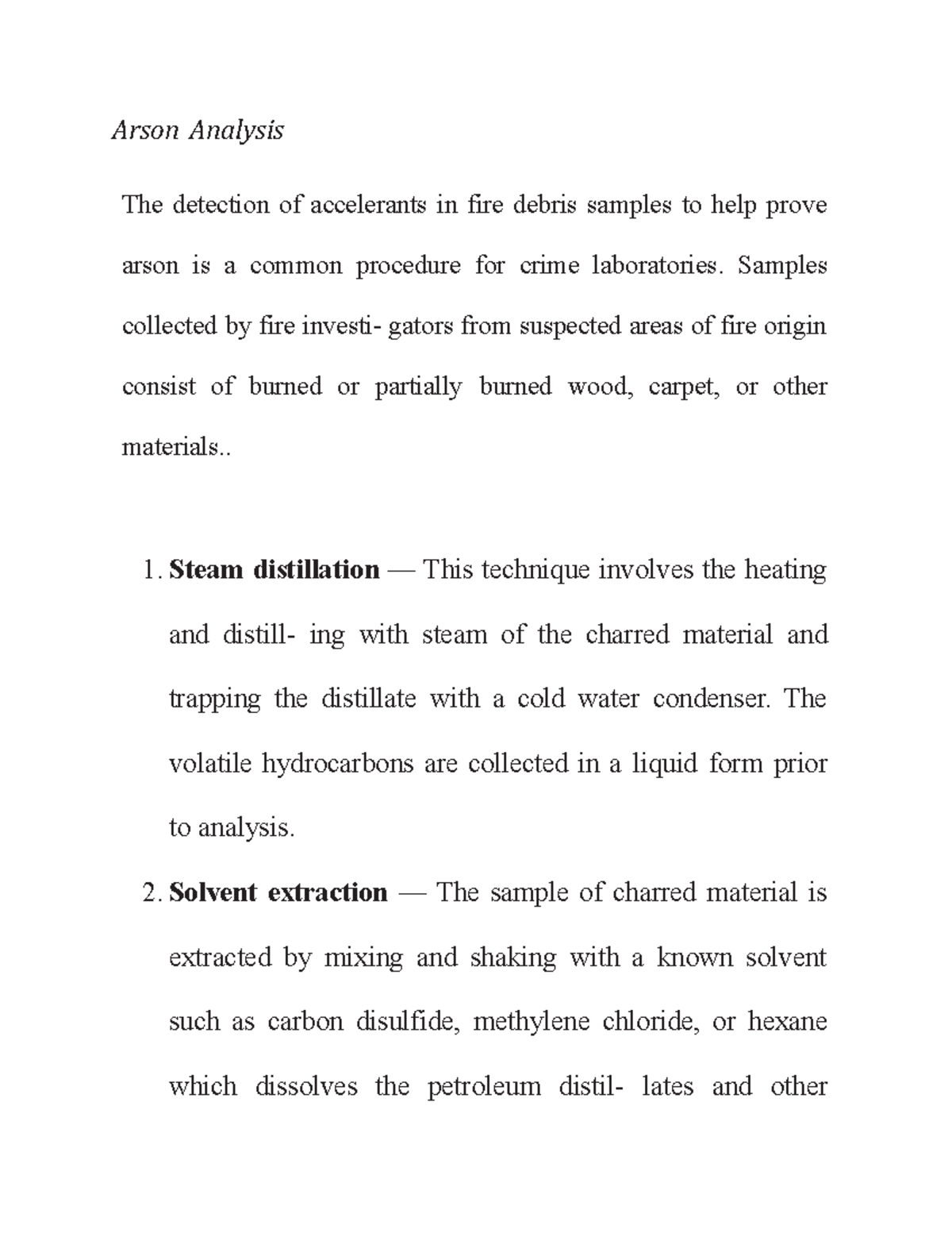 The Arson Analysis in Criminology - Arson Analysis The detection of ...