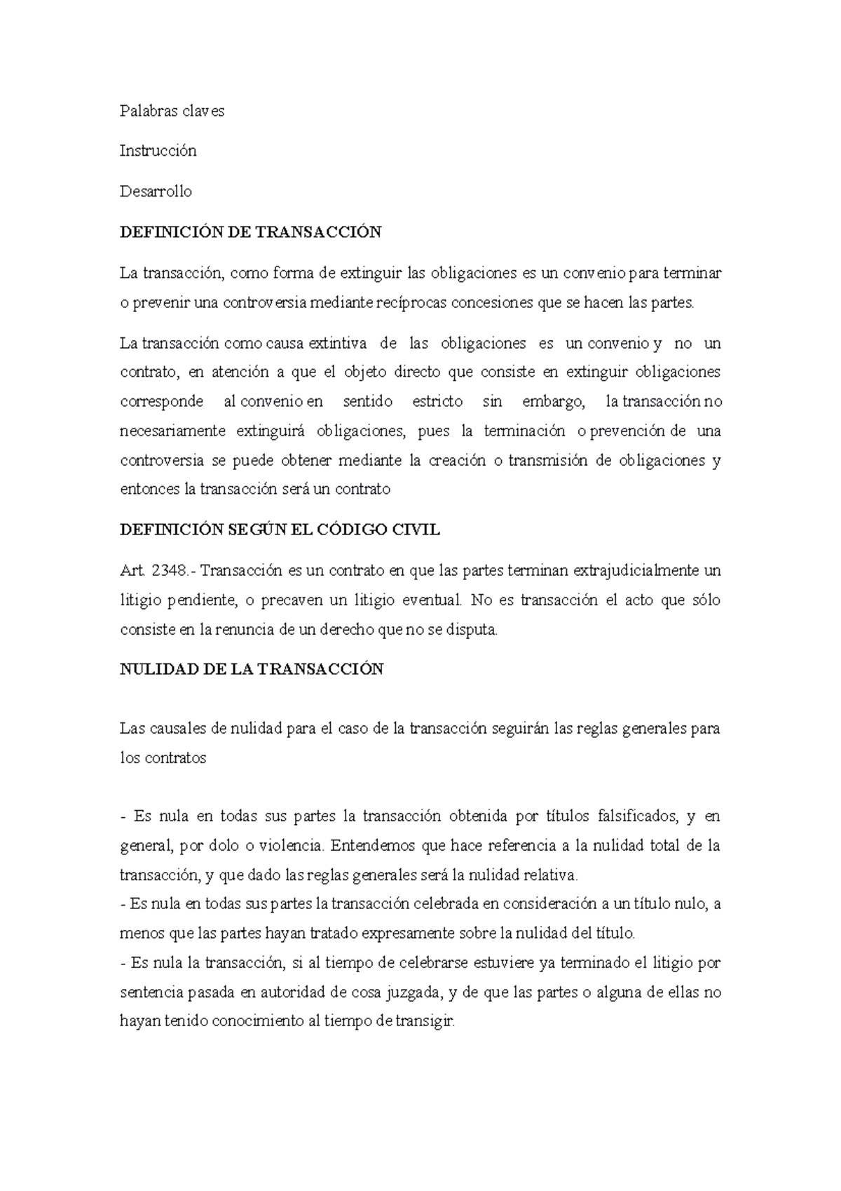 Trasaccion - Nota: 9,5 - Palabras claves Instrucción Desarrollo ...