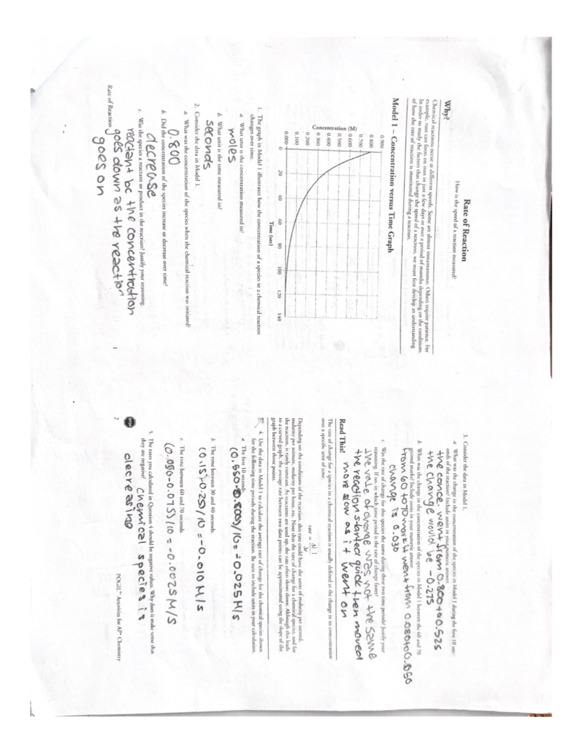 Rate of Reaction - Studocu