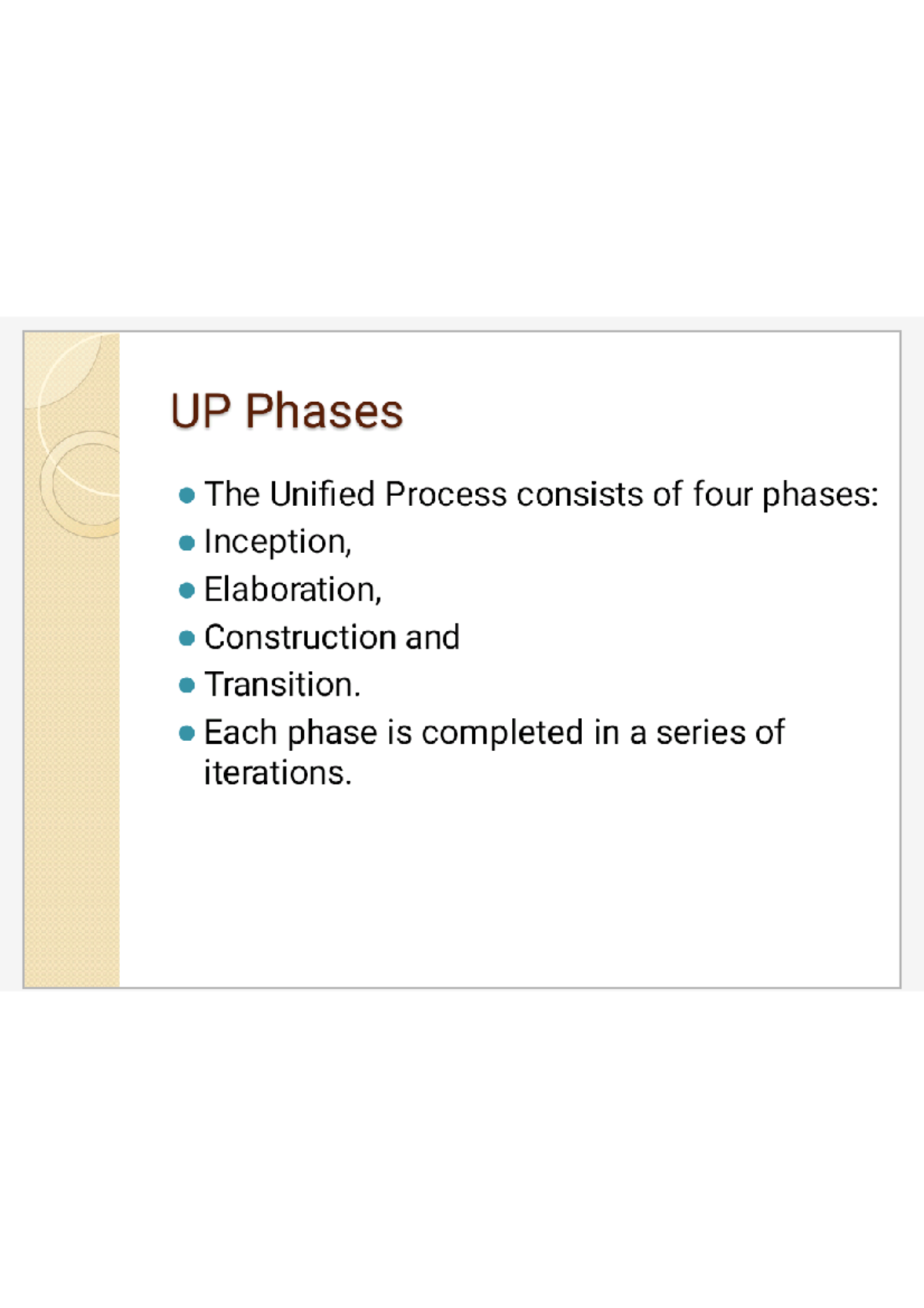 Unified process phases - Object-Oriented Programming - Studocu
