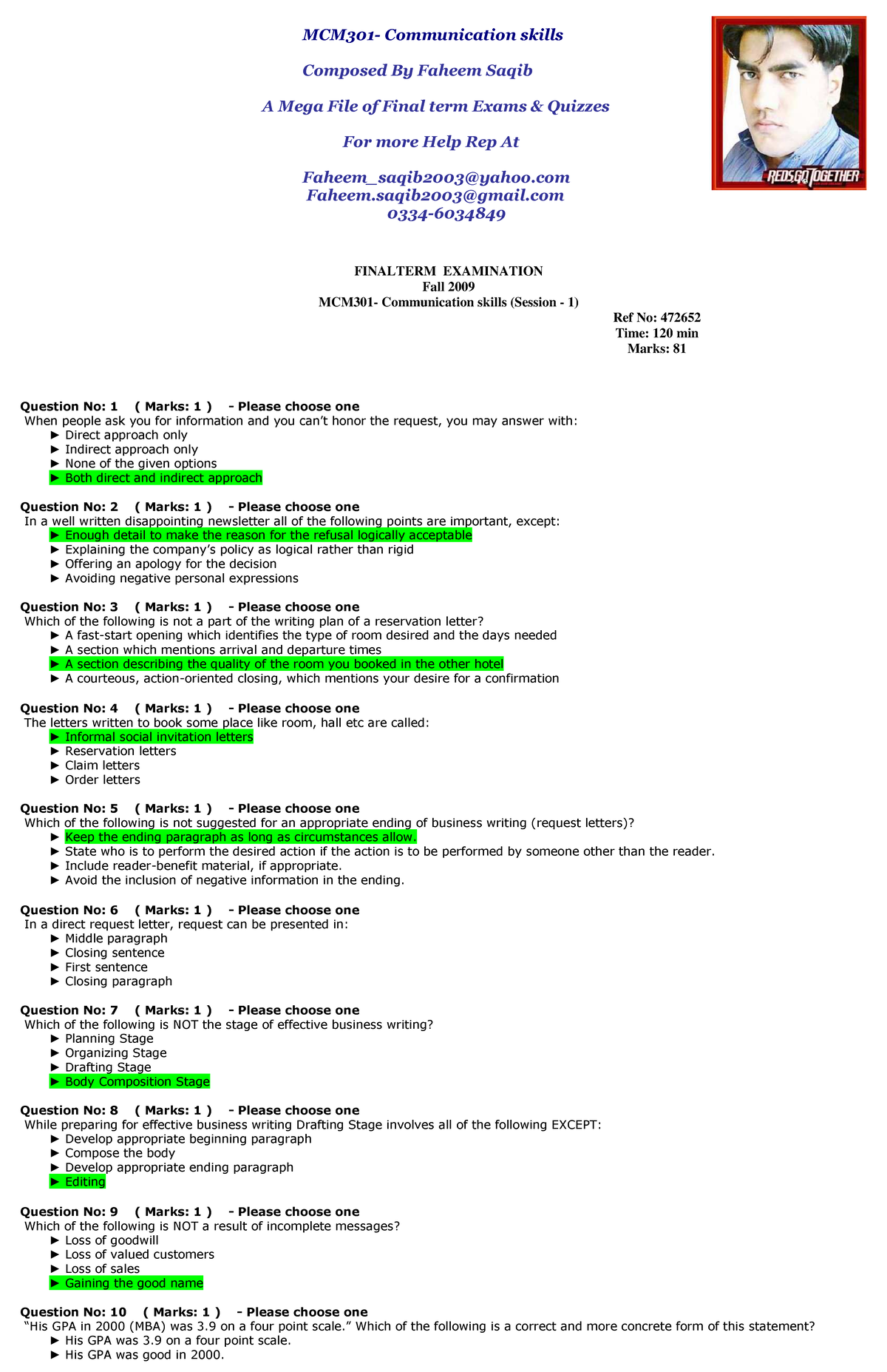 Final 2016, questions and answers - ####### - Studocu