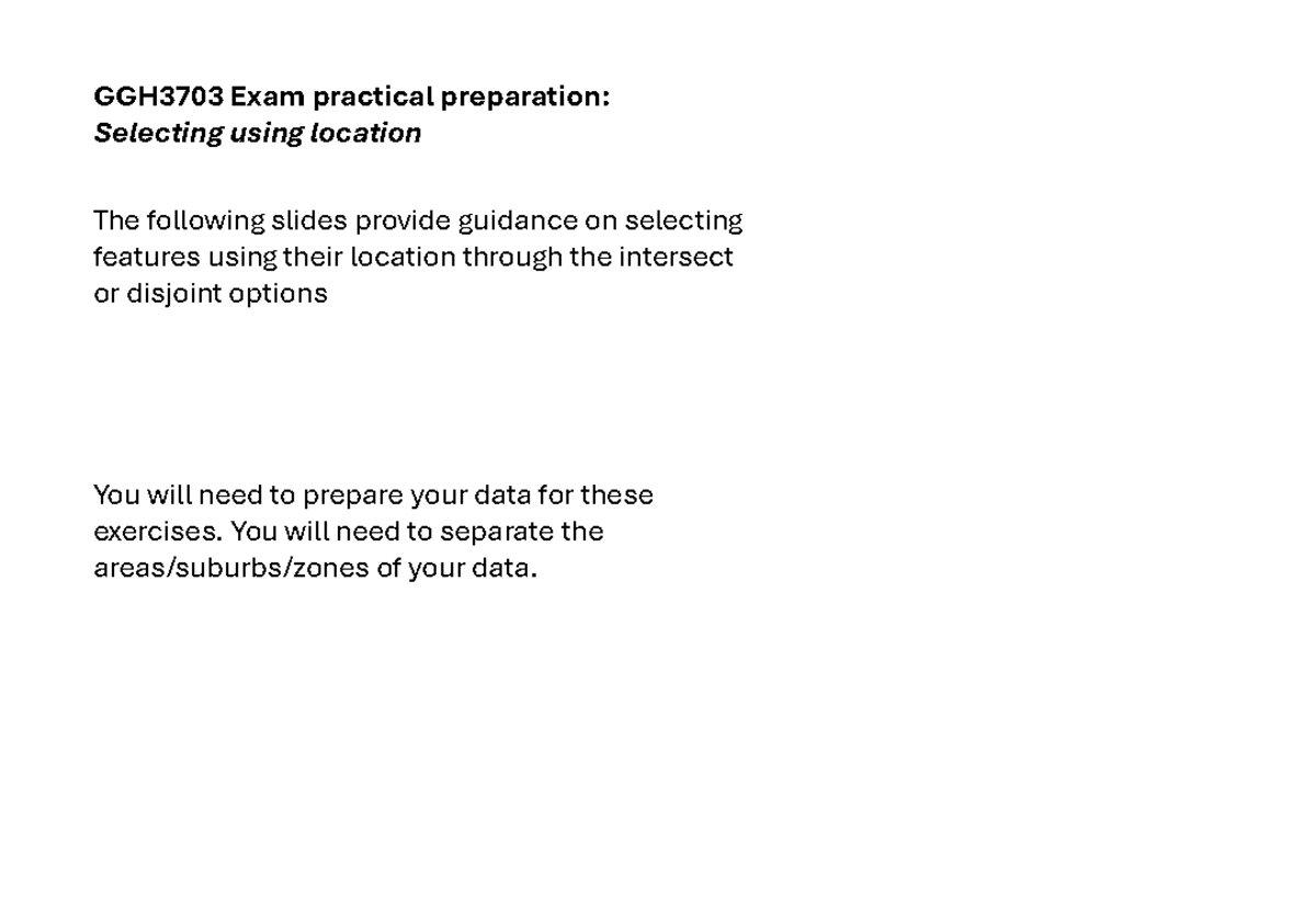 2. Selection by Location - GGH3703 Exam practical preparation ...