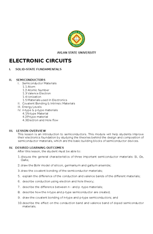 Electronic Circuits(Devices and Analysis)- Introduction TO Electronics ...