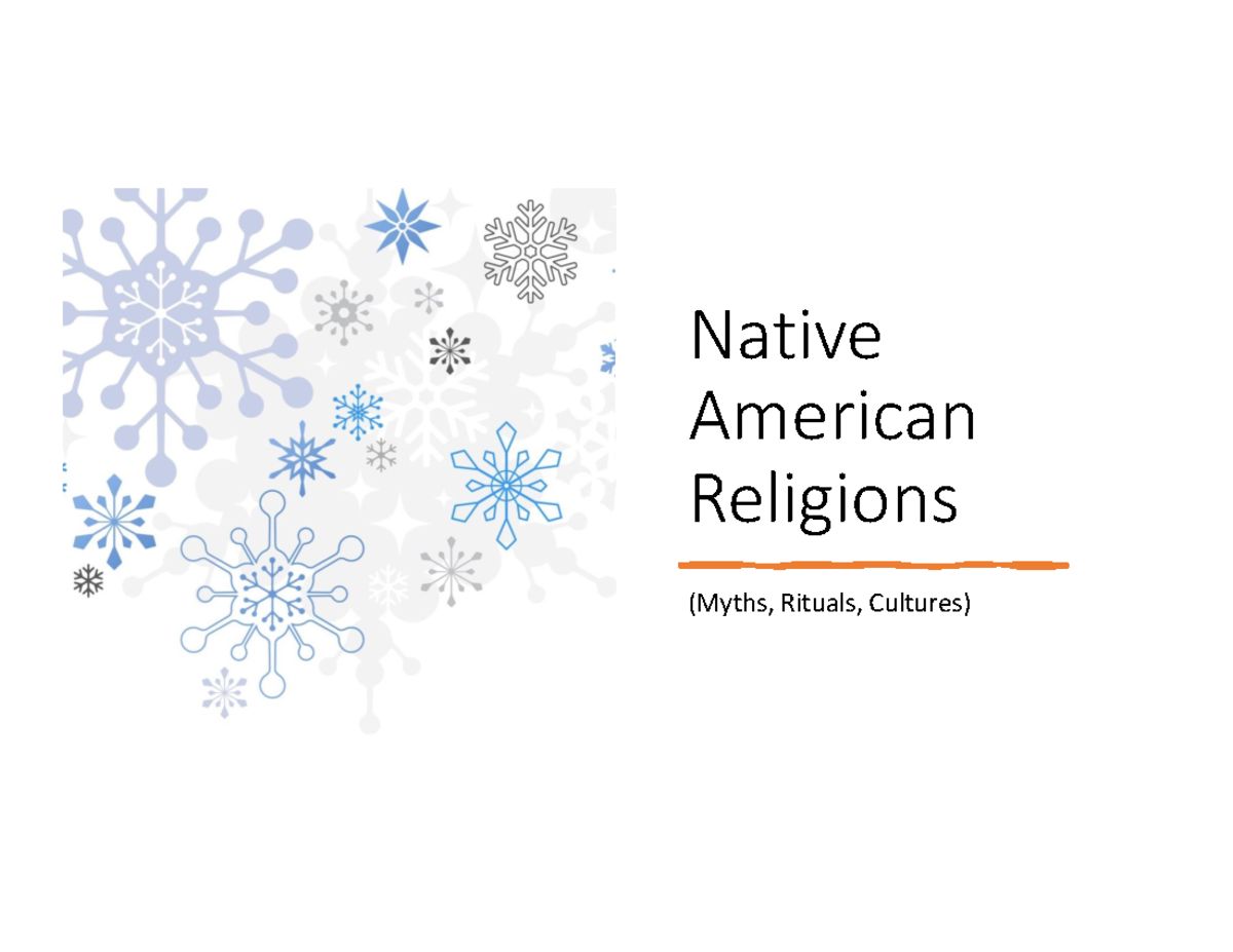 Native American Religions - Native American Religions (Myths, Rituals ...