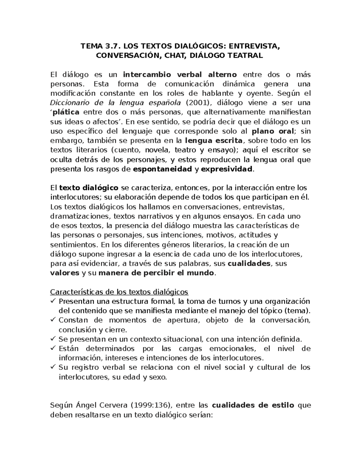 Los textos dialógicos 2 - TEMA 3. LOS TEXTOS DIALÓGICOS: ENTREVISTA ...